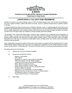 Fillable Online United States Marine Band announces principal harp ...