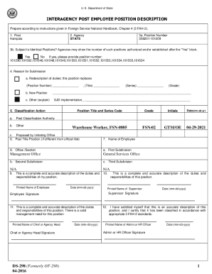 Fillable Online The positions primary duties are maintaining an ...