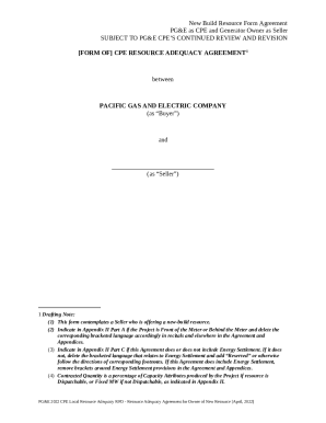 Resource Adequacy Agreement for ... Doc Template | pdfFiller