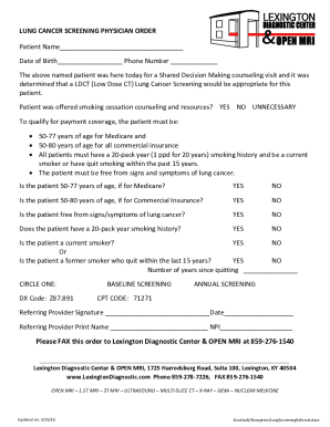 Fillable Online Download the Lung Cancer Screening CT Eligibility Form ...