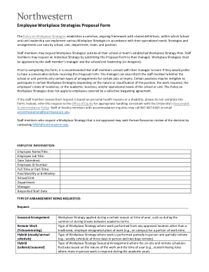 Fillable Online Employee Workplace Strategies Proposal Form Fax Email Print - pdfFiller
