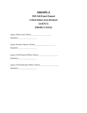 Fillable Online APPENDIX A Initial Project Proposal Template Fax Email ...