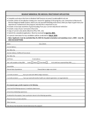 Fillable Online Belknap Proctorship - Fill Online, Printable, Fillable ...