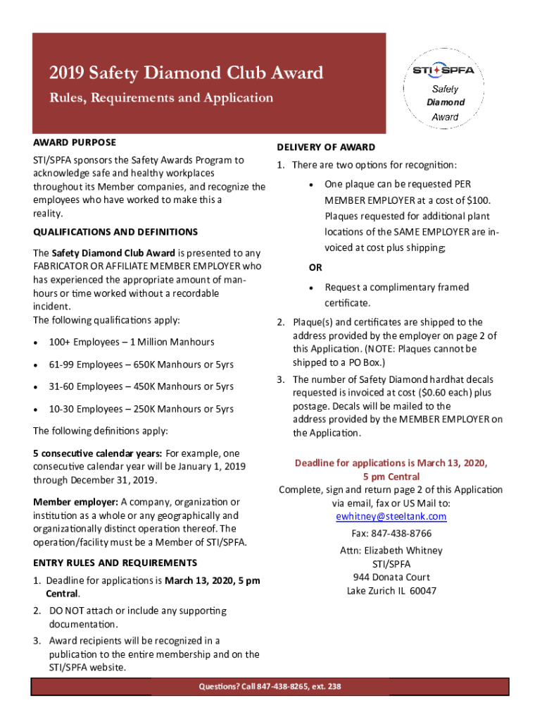 Fillable Online Outstanding Safety Culture Awards Program Guidance Fax ...