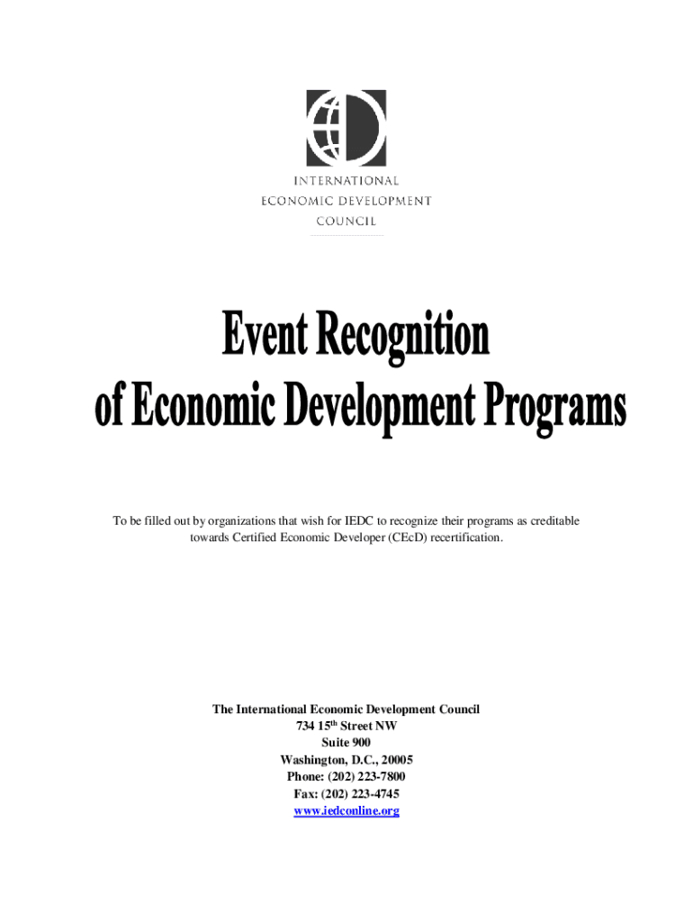Fillable Online Steps to Become a Certified Economic Developer (CEcD) Fax Email Print - pdfFiller