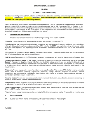 Fillable Online International data transfer agreement and guidance Fax ...