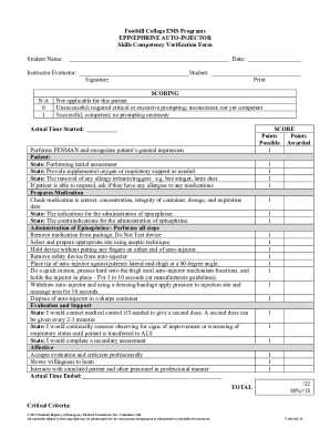 Fillable Online Skill Sheet 59: Autoinjector Drug AdministrationEPI PEN ...