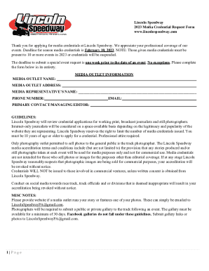 Fillable Online Media Credentials Request Form Fax Email Print - pdfFiller