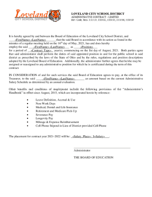 Fillable Online Administrative contract template.pdf Fax Email Print ...