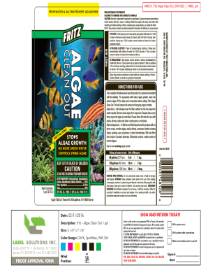 Fillable Online US EPA, Pesticide Product Label, ALGAE CLEAN OUT W ...