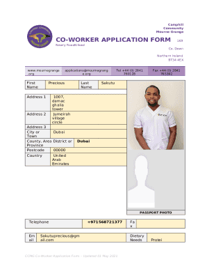 co-worker application Doc Template | pdfFiller