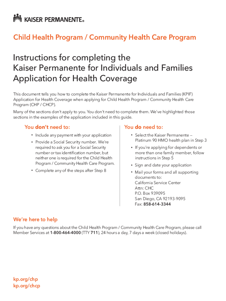 Fillable Online Child Health Program / Community Health Care Program ...