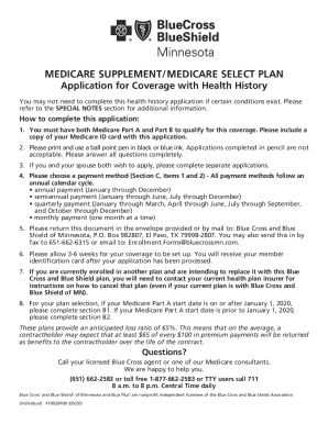 Fillable Online MEDICARE SUPPLEMENT/MEDICARE SELECT PLAN Fax Email ...