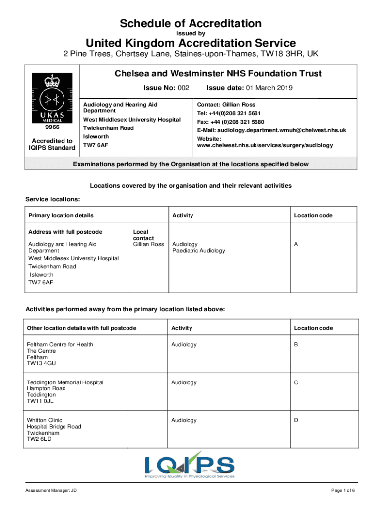 Fillable Online ISO IEC 17025 - UKAS Schedule of Accreditation Fax ...