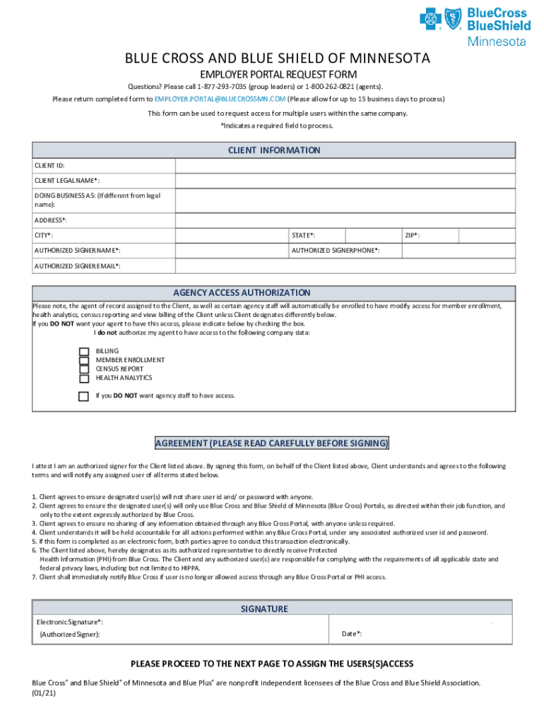 Fillable Online employer portal request form Fax Email Print - pdfFiller