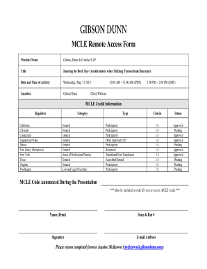 Fillable Online MCLE Affirmation Form Fax Email Print - pdfFiller