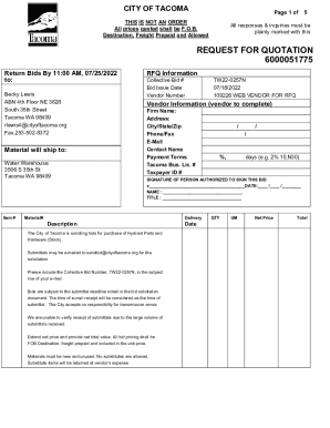 Fillable Online REQUEST FOR QUOTATION 6000052267 Fax Email Print ...