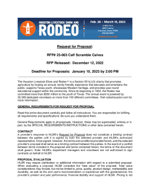 Fillable Online Request for Proposal: RFP# 23-065 Calf Scramble Calves Fax Email Print - pdfFiller
