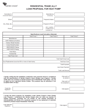 Fillable Online TEST SC0949 - Residential Trade Ally Loan Proposal for ...