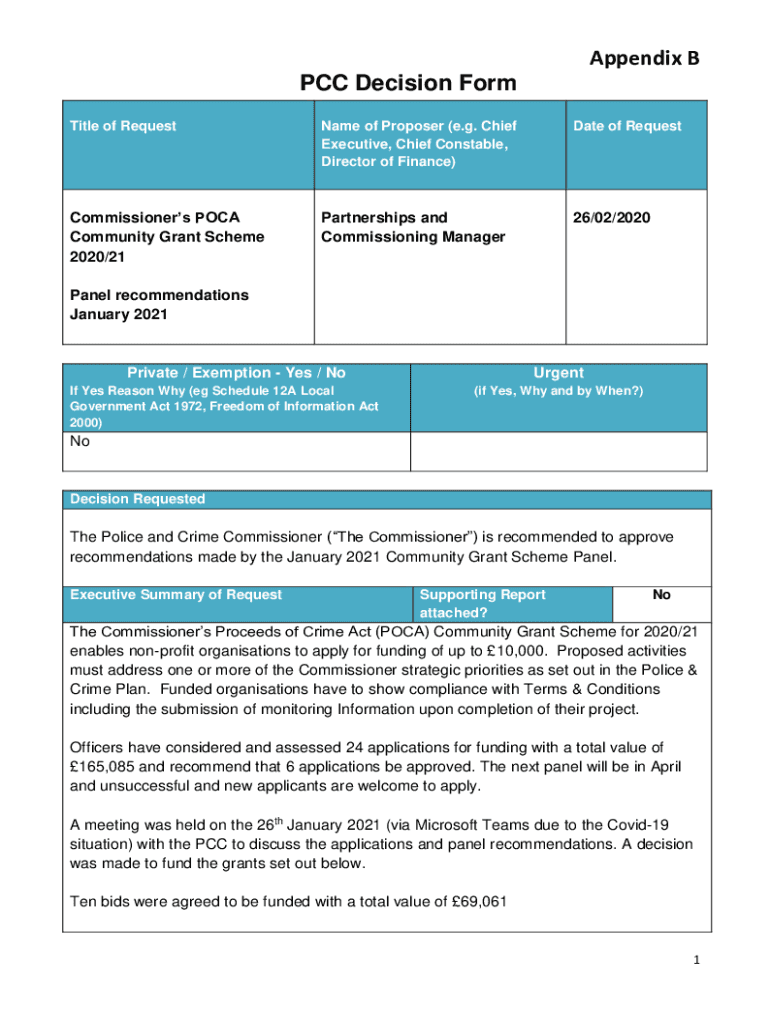 Fillable Online southyorkshire-pcc gov Chief Finance Officer's Report ...