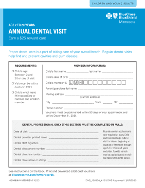 Fillable Online Early Preventive Dental Visits: Do They Reduce Future ...