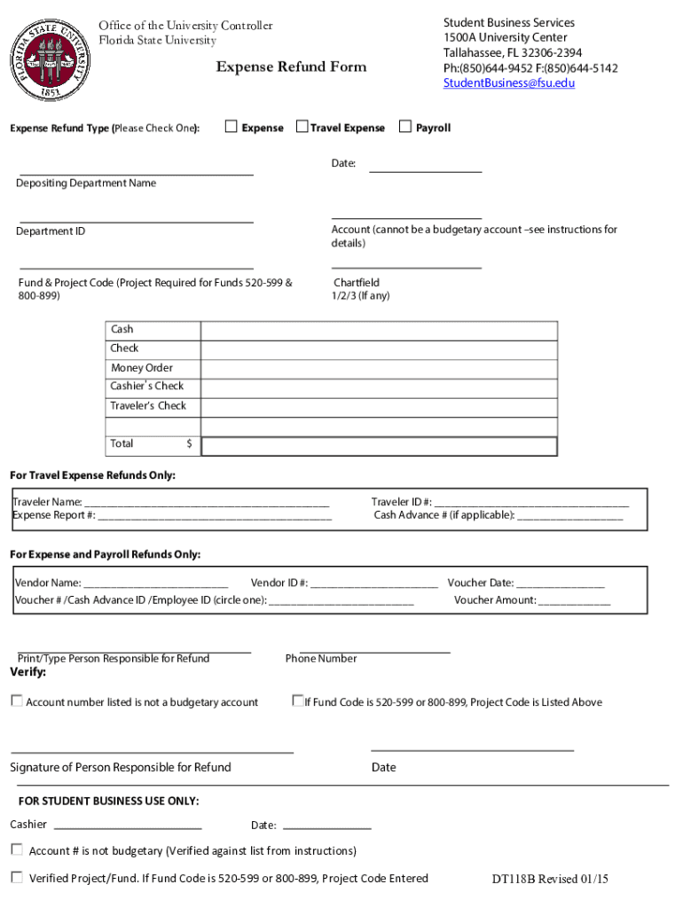 Fillable Online controller vpfa fsu Parent PLUS Loan Refund ...