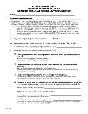 Fillable Online Emergency Paid Sick LeaveRequest Form 1.) Name Fax ...