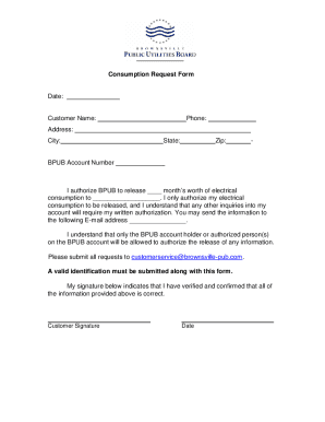 Fillable Online Consumption Request Form Fax Email Print - pdfFiller