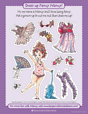 Fillable Online Dress up Fancy Nancy Fax Email Print - pdfFiller