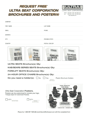 Fillable Online REQUEST FREE ULTRA SEAT CORPORATION BROCHURES AND ...