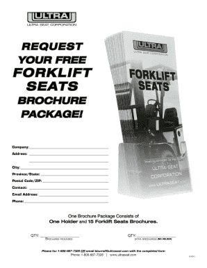 Fillable Online Request youR FRee FoRKLIFt seats - Ultra Seat ...