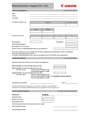 Fillable Online az hva Readeropdrachtformulier 2014-2015 Nederlands ...
