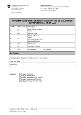 Fillable Online new aopa INFORMATION FORM FOR THE CHANGE OF THE US ...