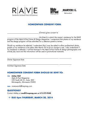 Fillable Online HOMEOWNER CONSENT FORM HOMEOWNER CONSENT FORM bb Fax ...