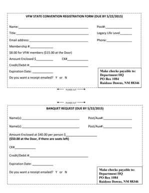 Fillable Online nmvfw VFW STATE CONVENTION REGISTRATION FORM (DUE BY 5/ ...