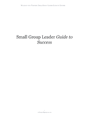 Fillable Online Small Group Leader Guide to Success - Walking with ...