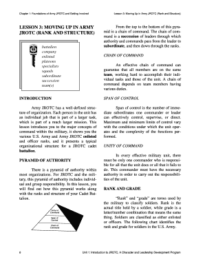 Fillable Online Chapter 1: Foundations of Army JROTC and Getting ...