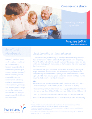 Fillable Online Universal Life Insurance Benefits of Membership Real ...