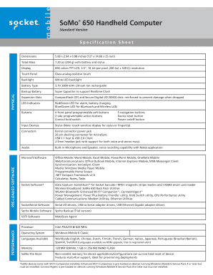 Fillable Online SoMo 650 Handheld Computer Fax Email Print - pdfFiller