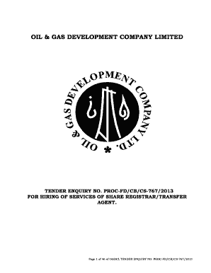 Fillable Online OIL GAS DEVELOPMENT COMPANY LIMITED Fax Email Print - pdfFiller