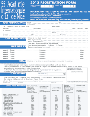 Fillable Online Bulletin inscrip aien b2012b n - Classical Singer Fax Email Print - pdfFiller