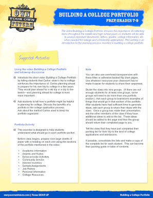 Fillable Online Building a College Portfolio Fax Email Print - pdfFiller