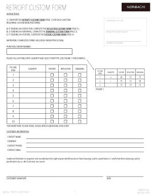 Fillable Online RETROFIT CUSTOM FORM Fax Email Print - pdfFiller