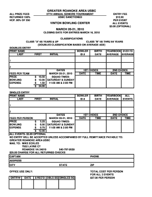 Fillable Online roanoke area usbc form Fax Email Print - pdfFiller