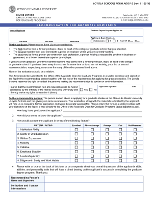 Fillable Online Recommendation Forms - Ateneo de Manila University Fax ...