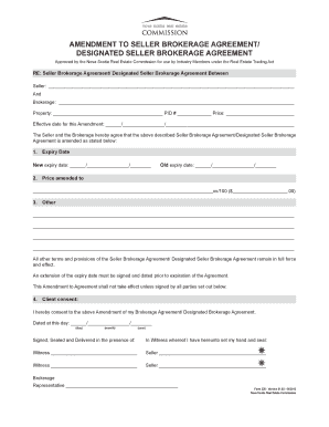 Fillable Online AMENDMENT TO SELLER BROKERAGE AGREEMENT Fax Email Print ...