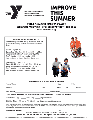 Fillable Online YMCA SUMMER SPORTS CAMPS Fax Email Print - pdfFiller