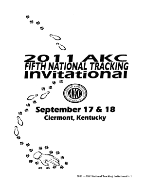 Fillable Online akc 2011 AKC National Tracking Invitational Catalog ...