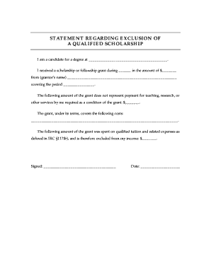 Fillable Online STATEMENT REGARDING EXCLUSION OF A QUALIFIED... Fax ...