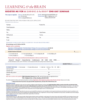 Fillable Online LEARNING& theBRAIN - Learning and the Brain Fax Email Print - pdfFiller
